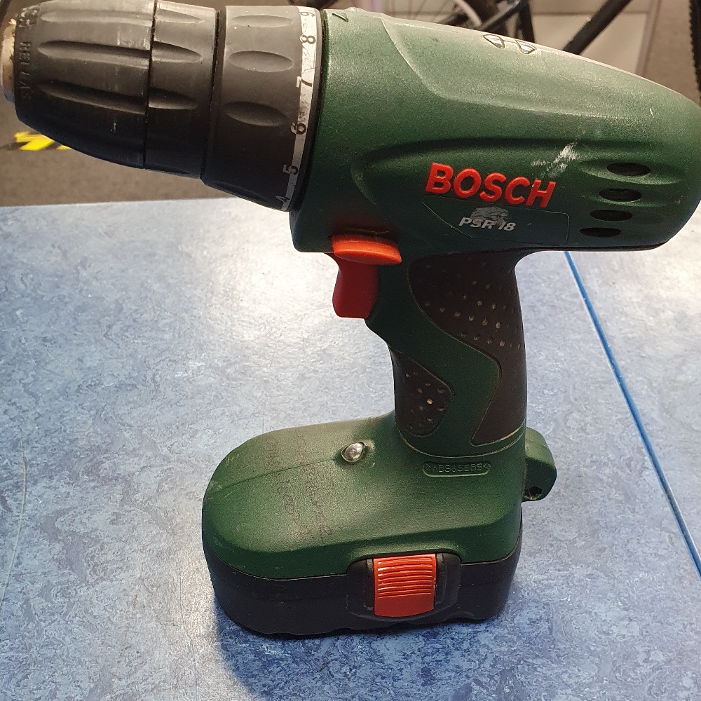 Pre-owned Bosch PSR 18 Cordless Drill 18v with 2 batteries and charger ...